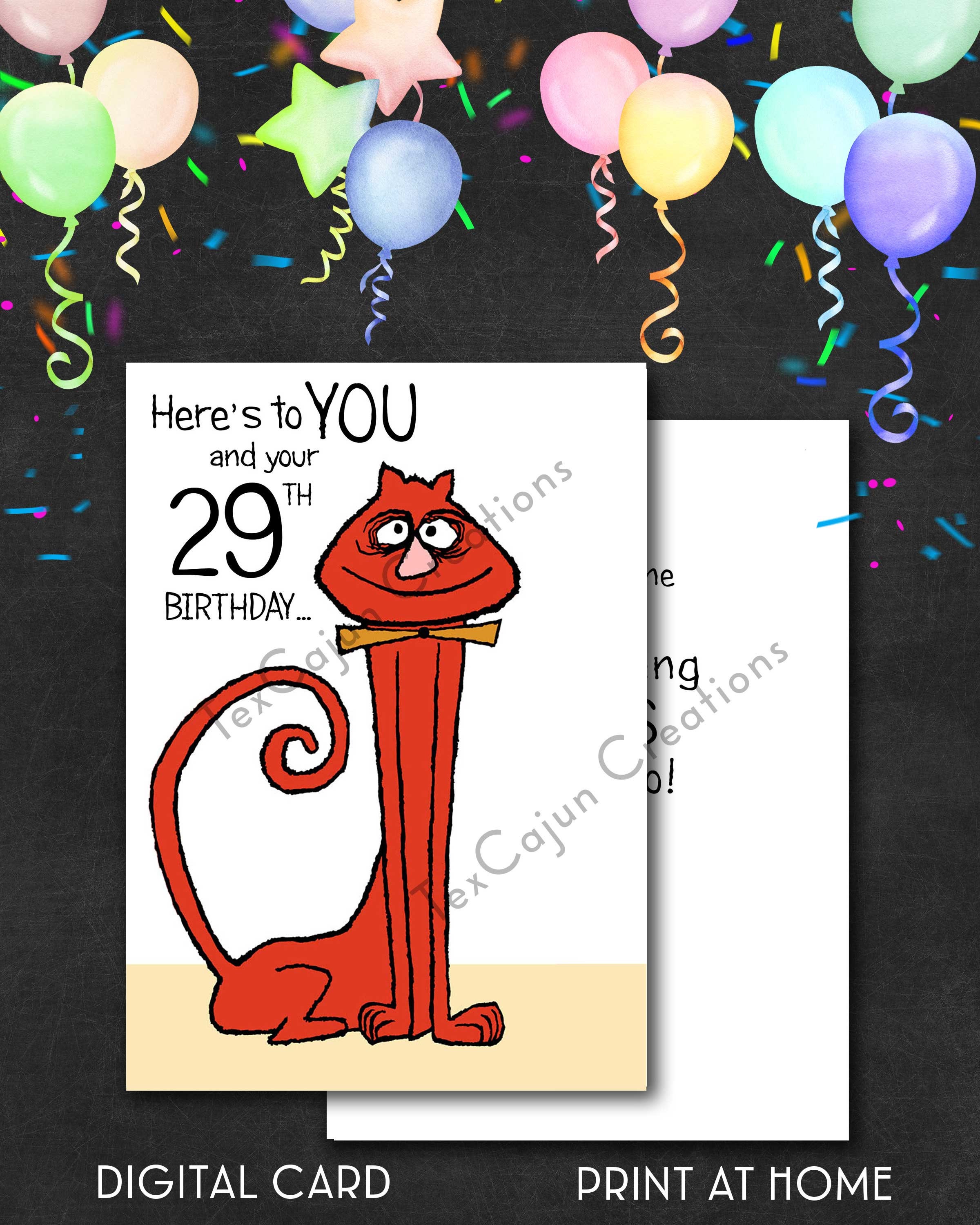 Turning 29 Again Birthday Card Funny Card Digital Card - Etsy