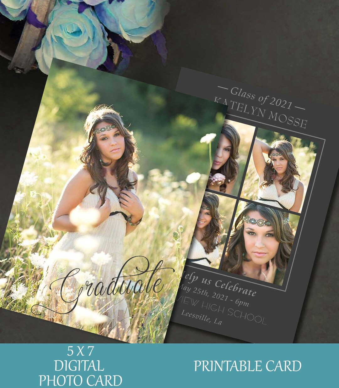 Senior Photo Card, Senior Card, Senior Invitation, Graduate Photo Card ...