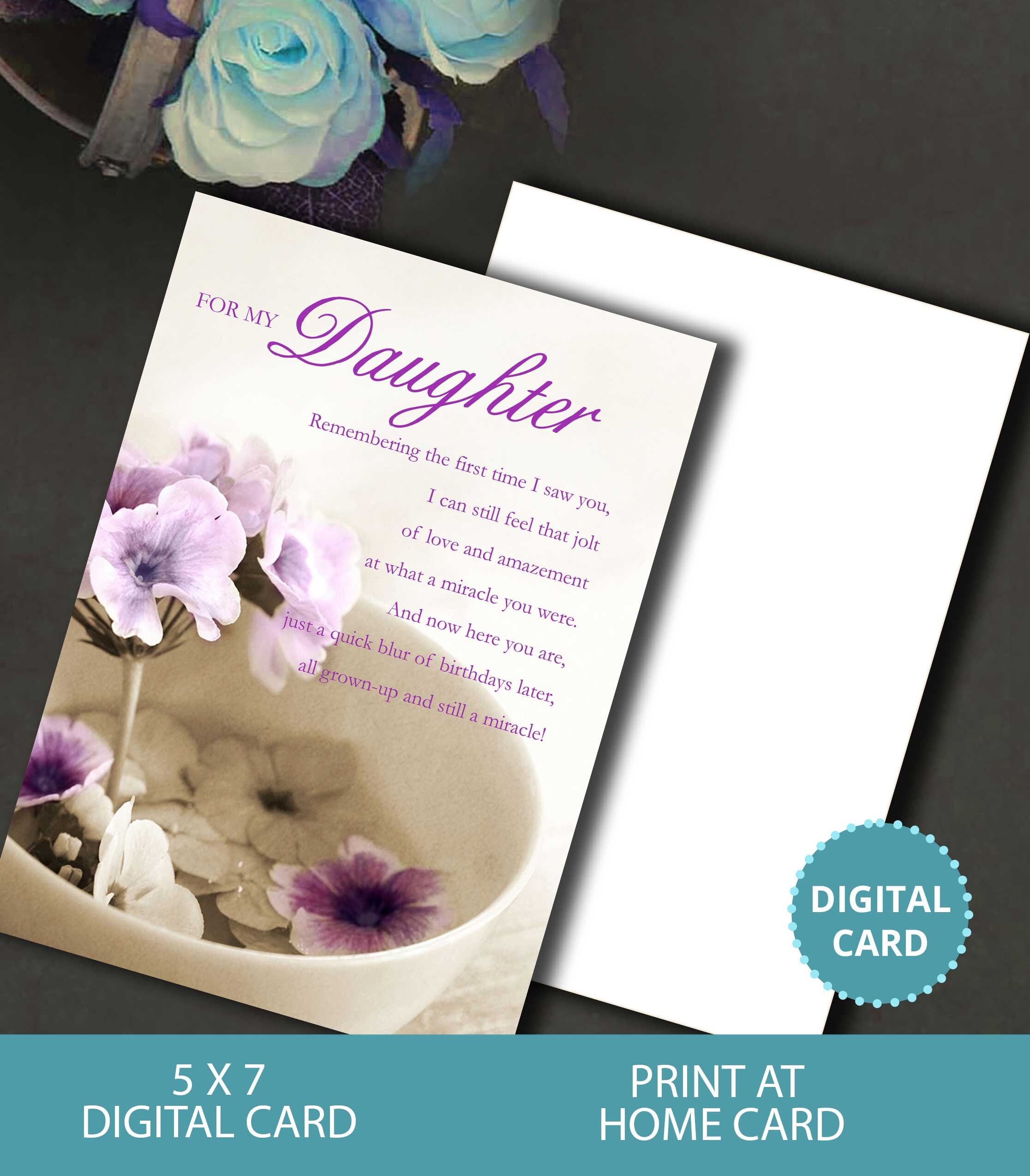 Card for Daughters Birthday, Daughter Birthday Card, Happy Birthday ...