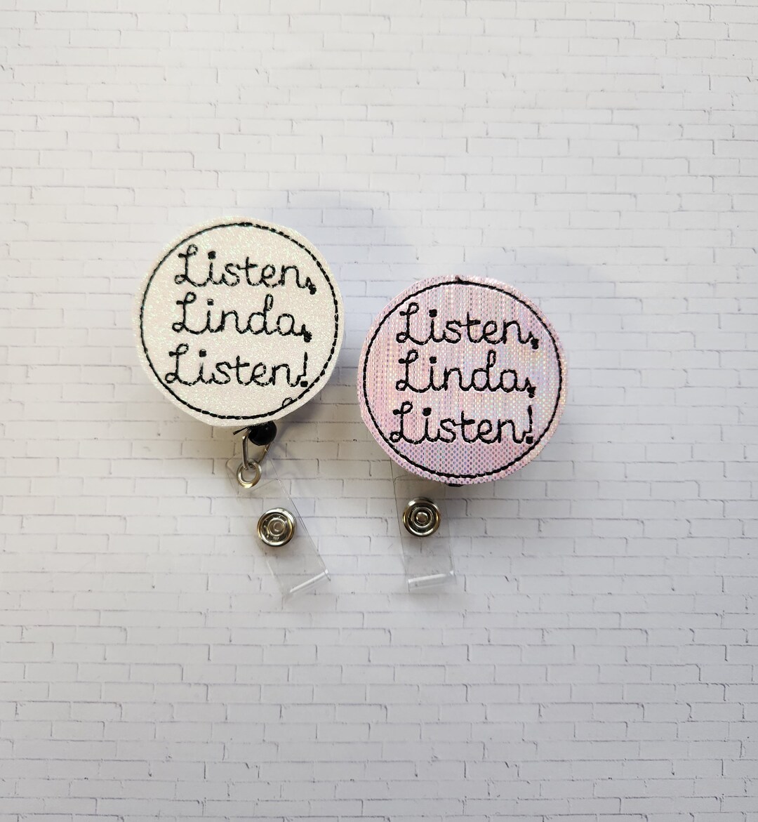 Listen Linda Badge Reel, Listen Linda Badge Holder, Listen Linda Badge ...