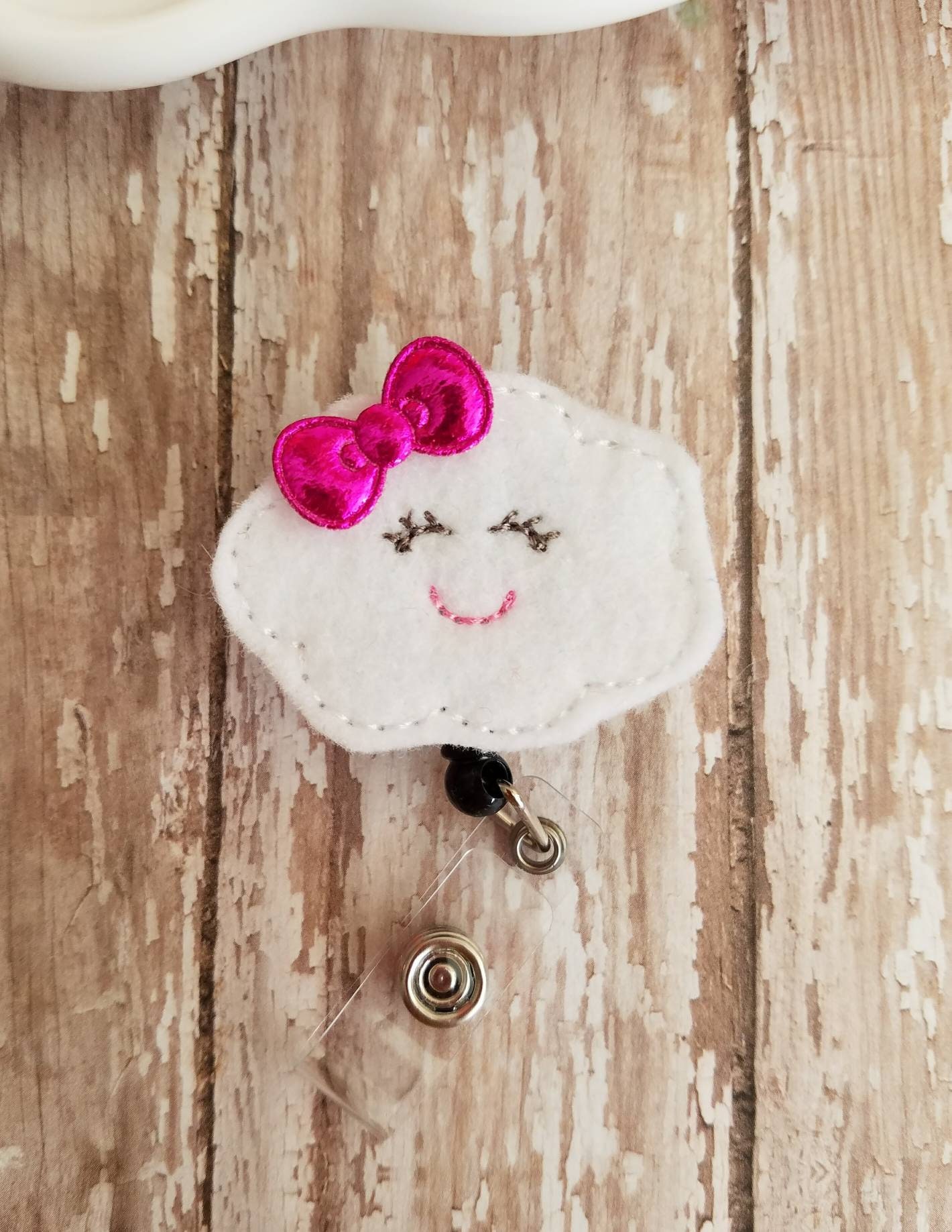 Cloud Badge Reel Cloud Badge Holder Happy Cloud Badge | Etsy