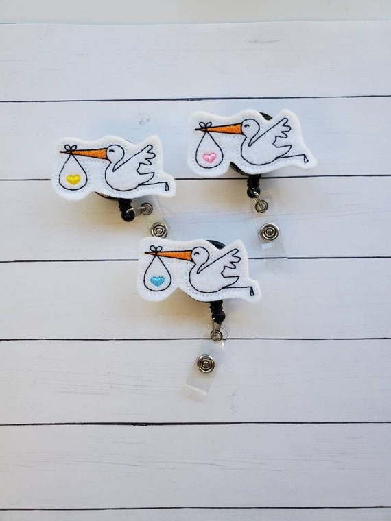Stork Badge Reel Stork Badge Holder Stork Badge Retractable | Etsy