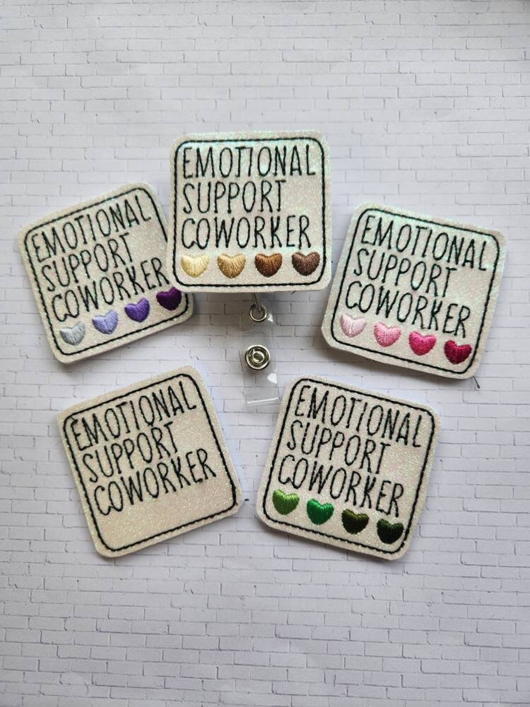 Emotional Support Coworker Badge Holder, Emotional Support Badge Reel ...