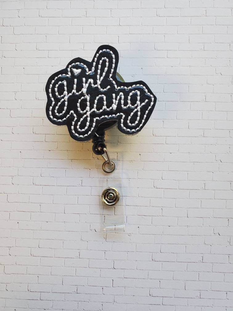 Girl Gang Badge Holder Girl Gang Badge Reel Girl Gang Badge | Etsy