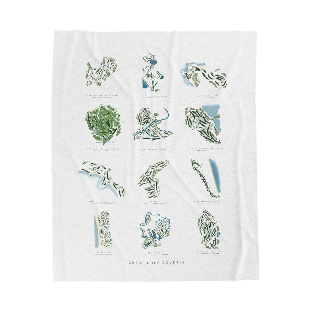 Great Golf Courses Plush Golf Course Blanket, Sports Lover Gift ...