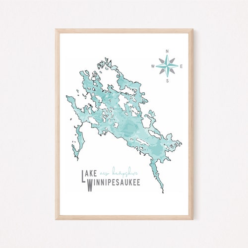 Custom Lake Map Print Lake House Art Digital Download | Etsy