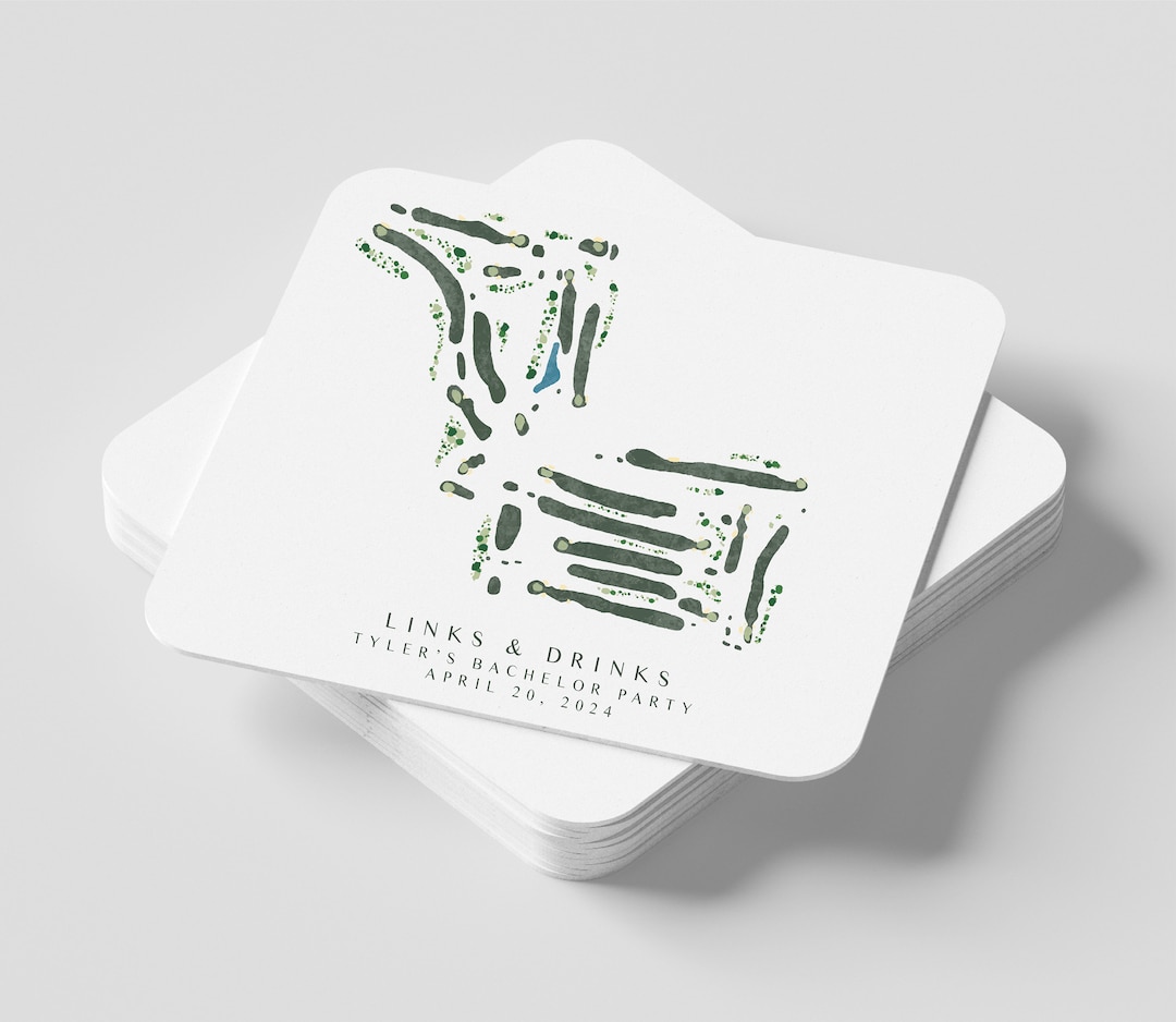 Custom Golf Course Map Coasters: Personalized Golfer Gift - Etsy