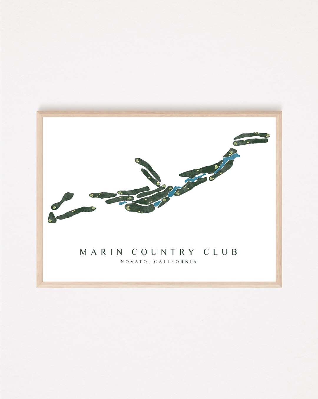 Customizable Golf Course Art, Marin Country Club Map Prints, Golf ...