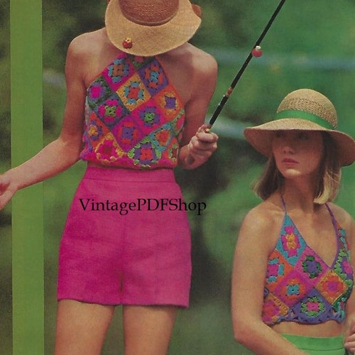 Crochet Pattern Vintage Bikini Crochet Granny Square - Etsy