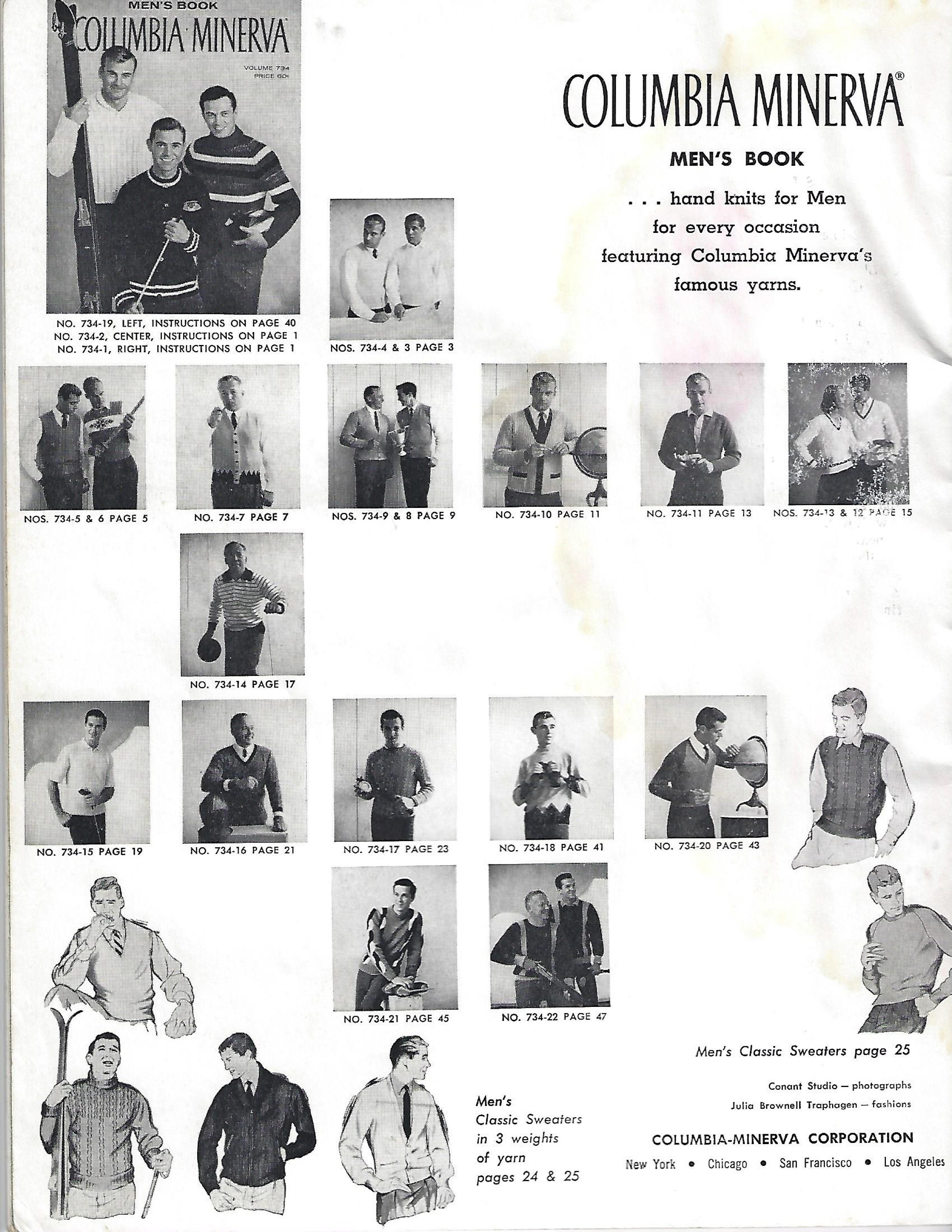 PDF Vintage Columbia Minerva Knitting Men's Book Vol. 734 - Hand Knit ...