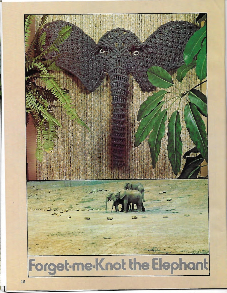 Macrame Animal Art Pattern Booklet, Lion, Pig, Frog, Elephant, Cat ...