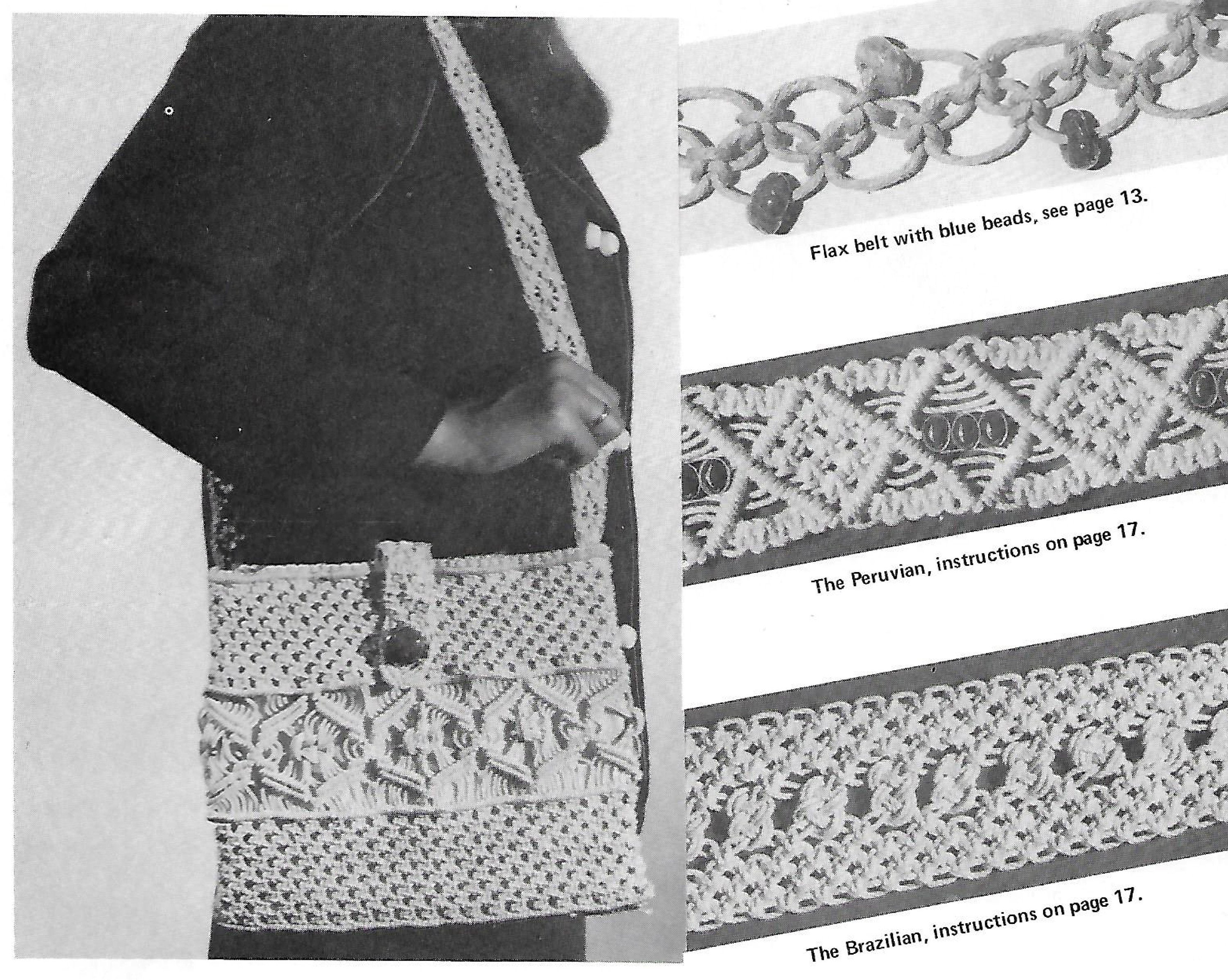 Vintage Macrame 12 Belt & Bag Designs With Knot Reference - Etsy