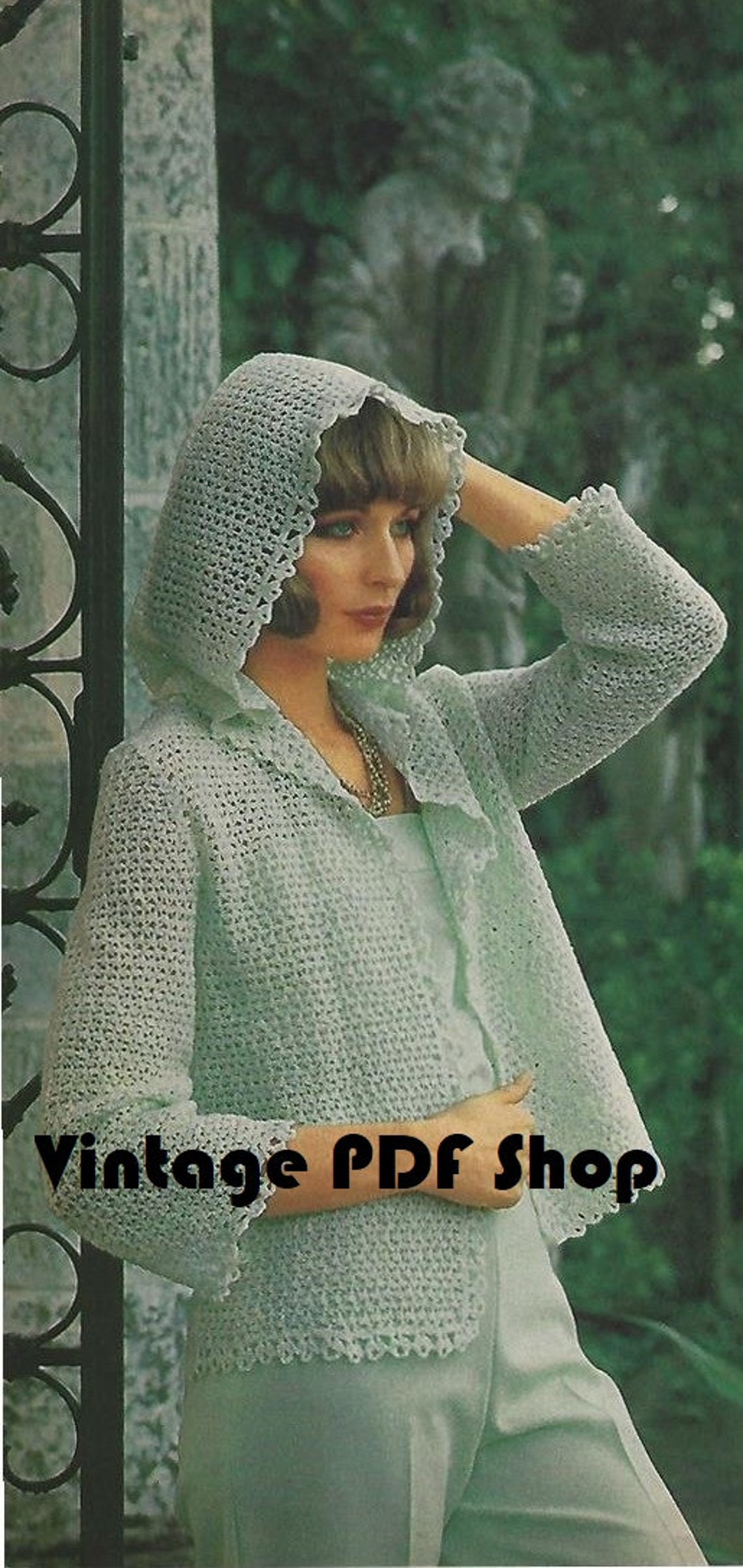 Crochet Pattern Hooded Lacy Jacket Sz 6-16 - PDF INSTANT DOWNLOAD ...