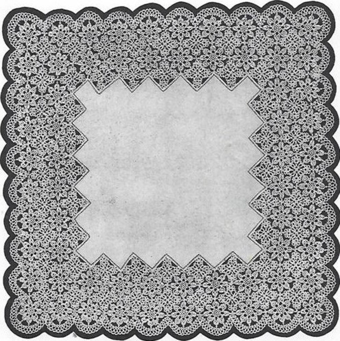 8 Vintage Tatted Handkerchief Hankie Centerpiece Edging Patterns Ebook ...
