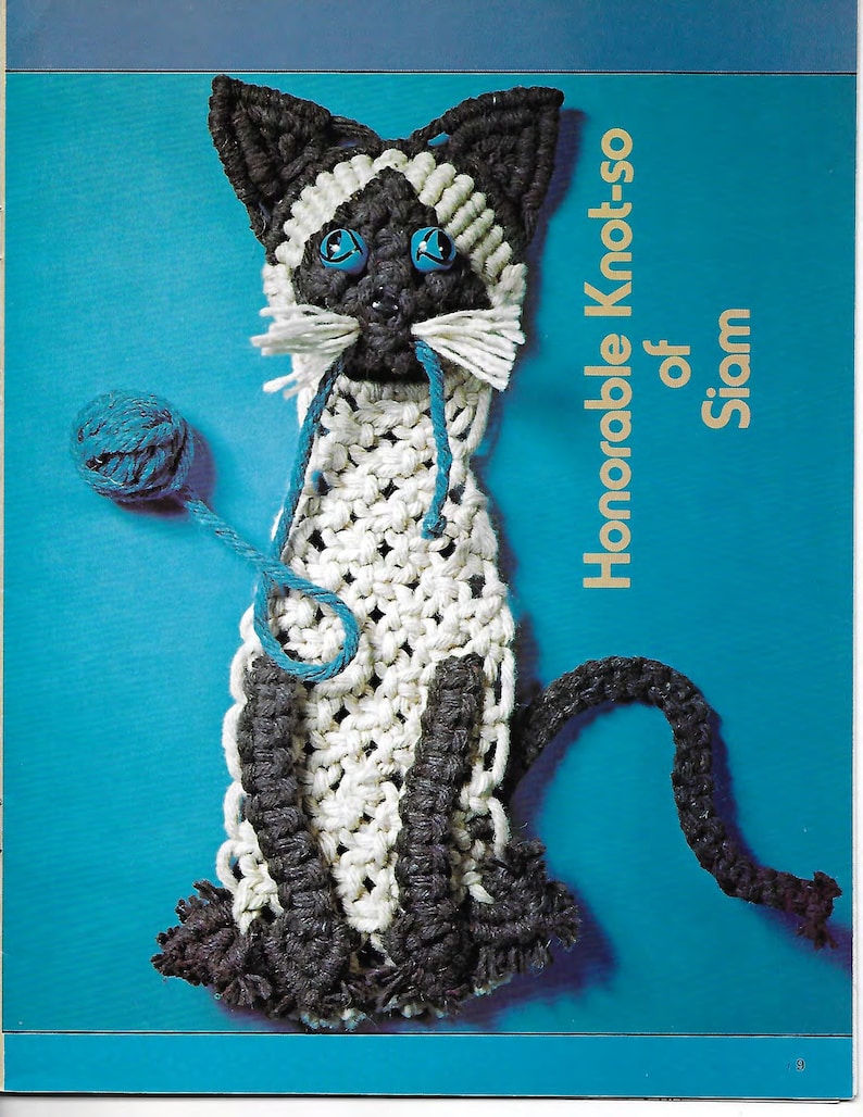 Macrame Animal Art Pattern Booklet, Lion, Pig, Frog, Elephant, Cat ...
