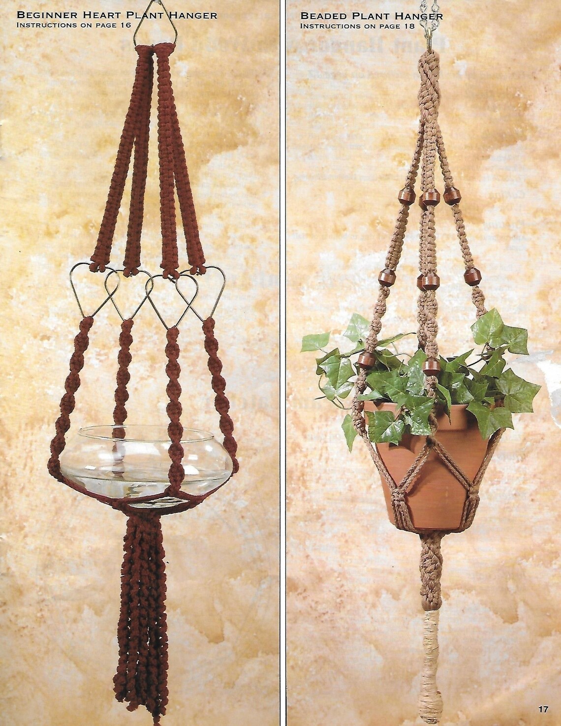 1970's PDF 4 Easy Macrame Classic Plant Hanger Holders Patterns PDF ...