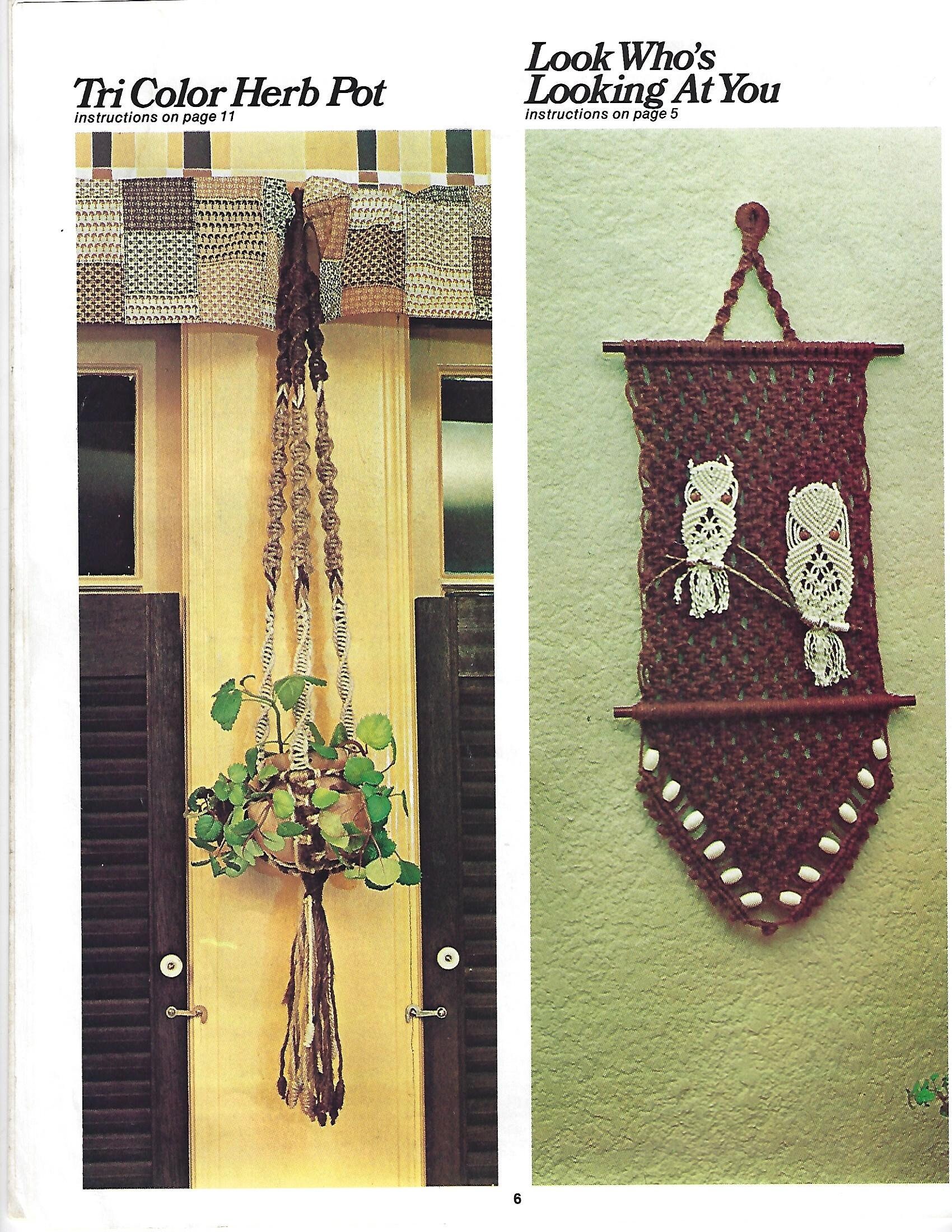 Macrame Why Knot 1970's Macrame Knots Pattern Book PDF Download Hanging ...