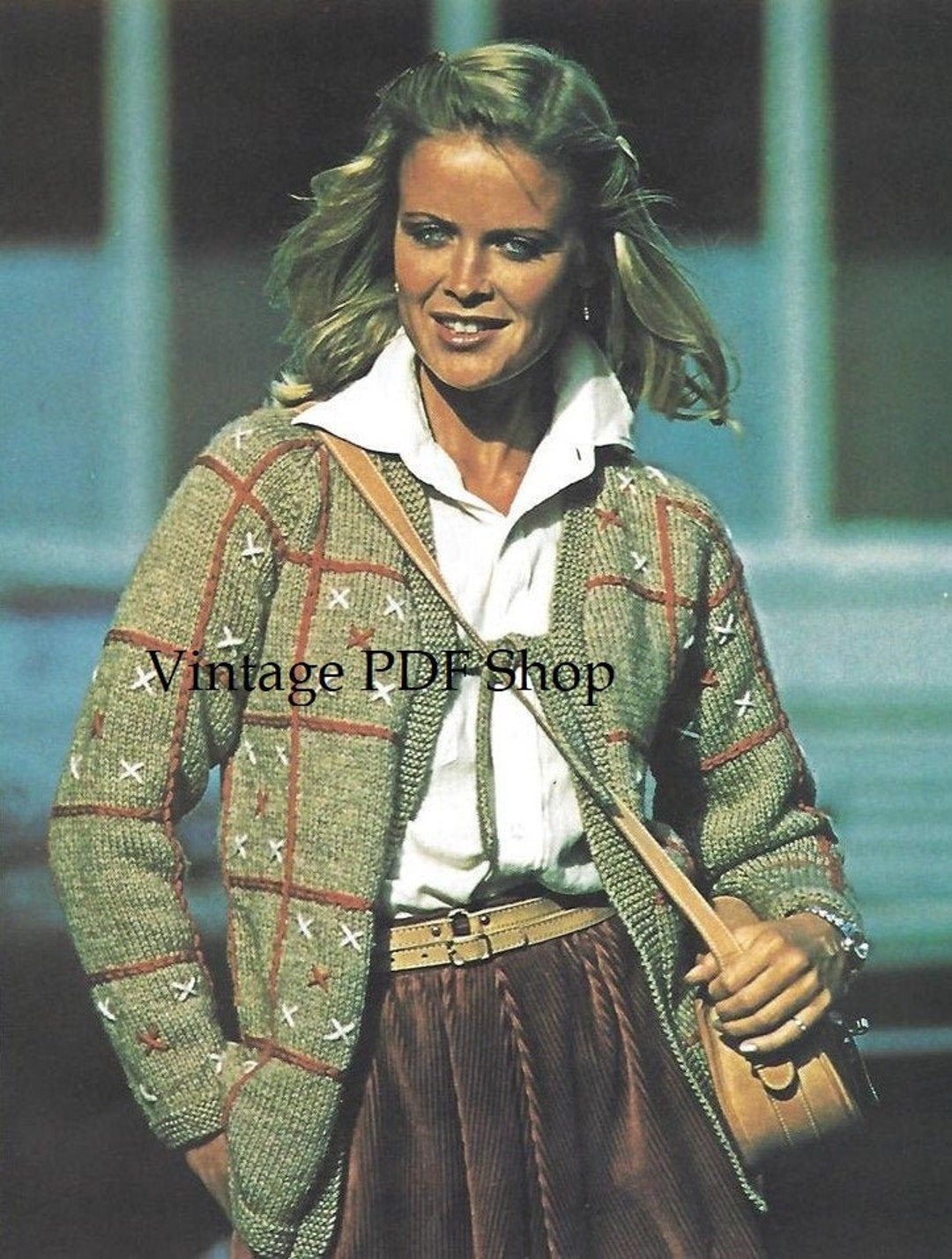 Knit Jacket Sweater With Cross Stitch Pattern -- Complete Step by Step ...