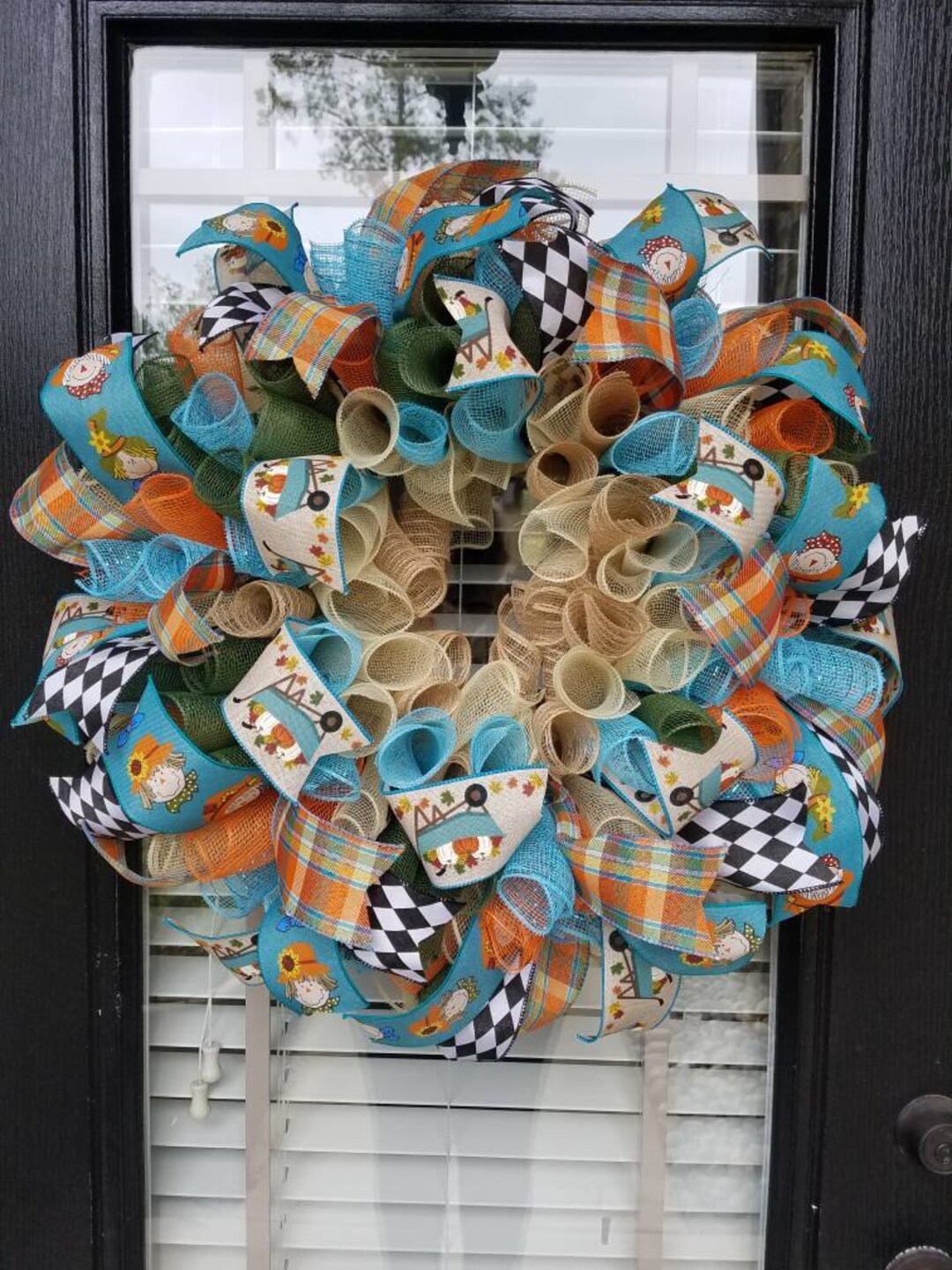 Scarecrows and Wheelbarrows Fall Wreath - Etsy