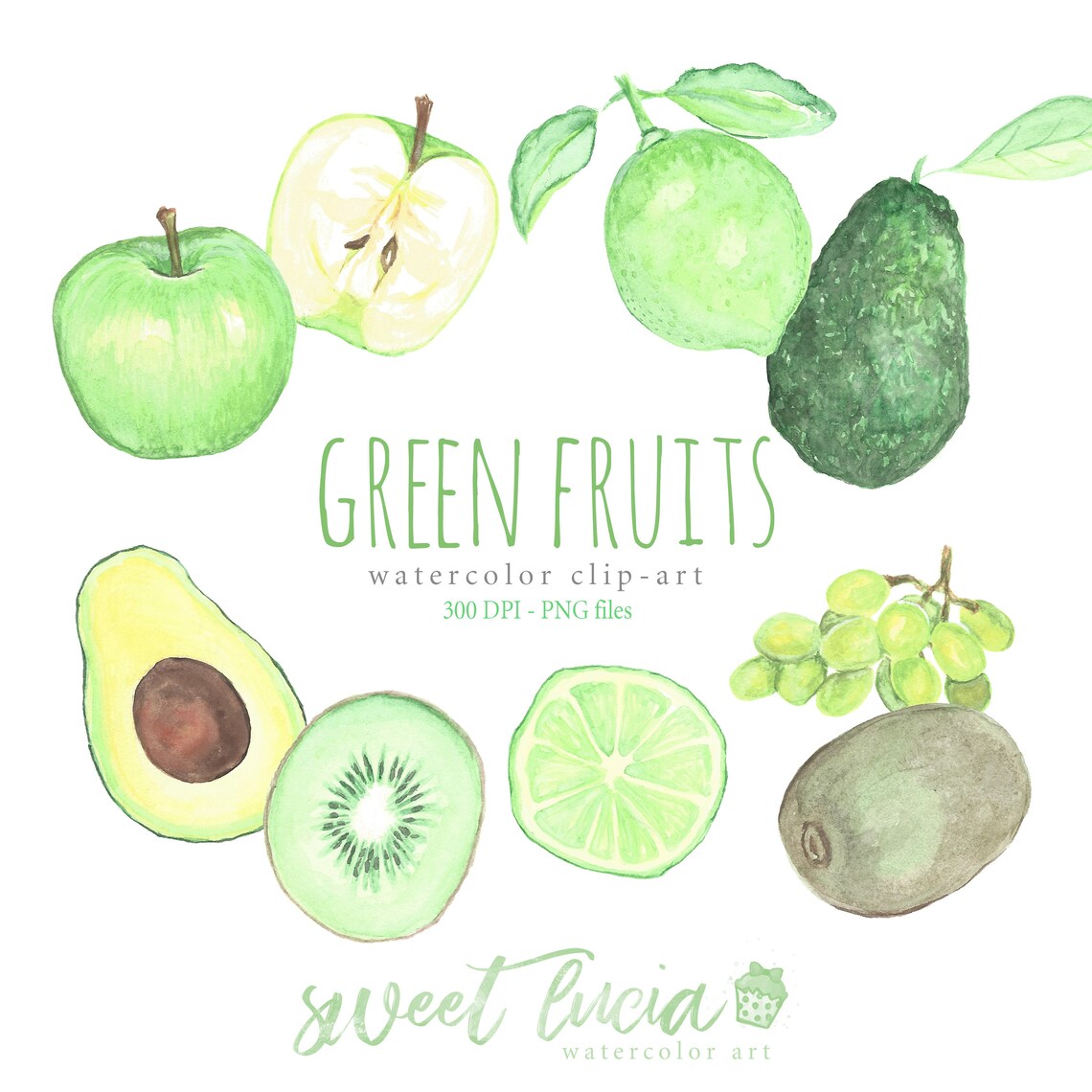 Fruit Watercolor Clipart Set Digital Download Instant Download Food ...