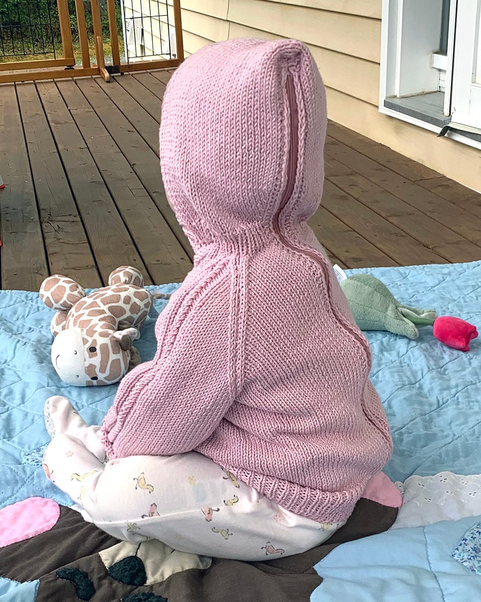 KNITTING PATTERN PDF Baby Hooded Back-zip Hearts Sweater | Etsy