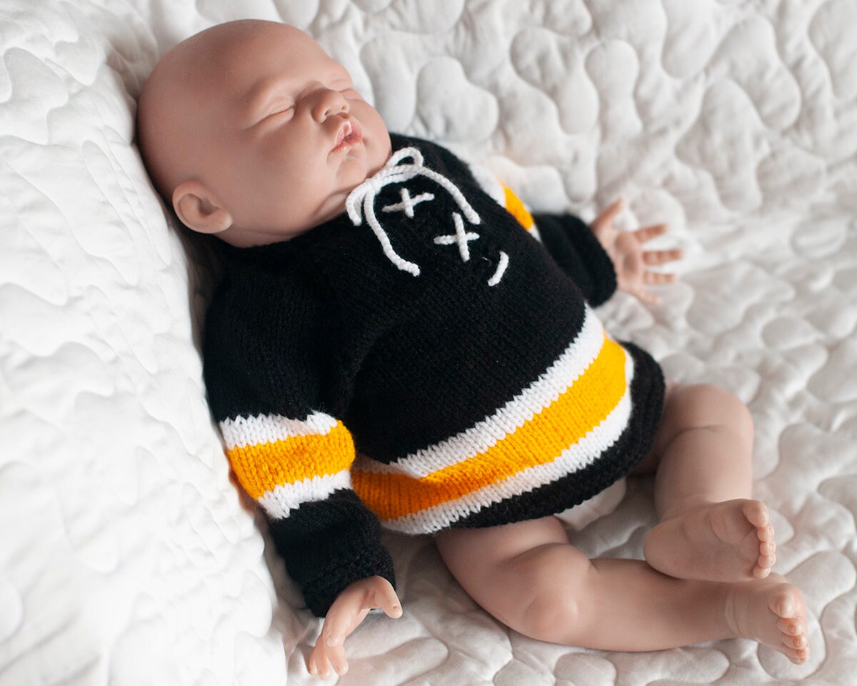 KNITTING PATTERN PDF Baby Sweater Hockey Jersey Knit Raglan - Etsy