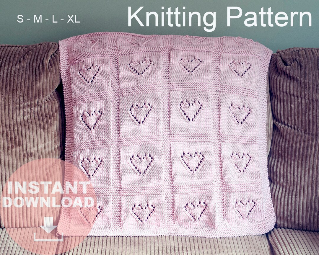 KNITTING PATTERN PDF Heart Baby Motif Afghan Knitted Garter - Etsy