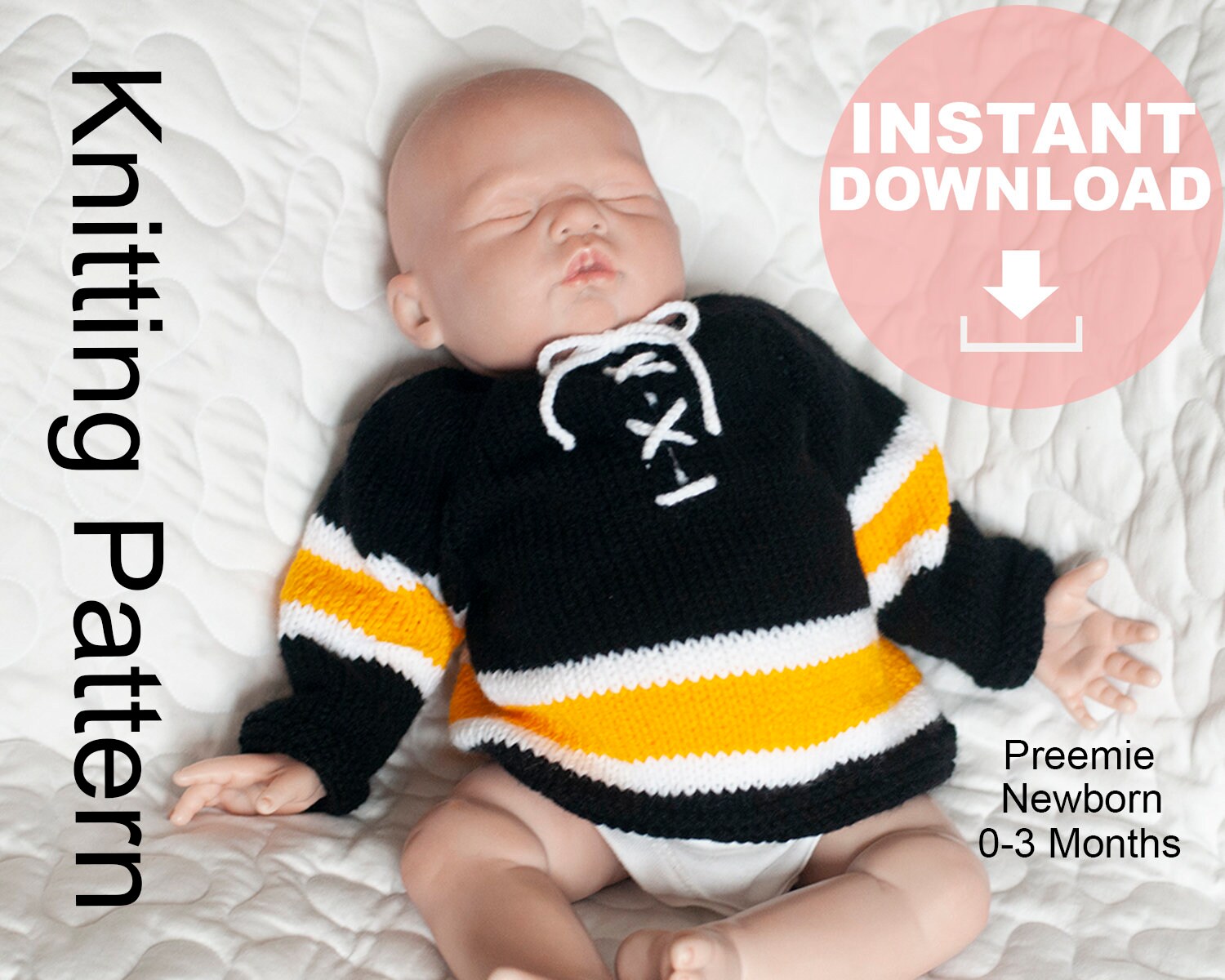 KNITTING PATTERN PDF Baby Sweater Hockey Jersey Knit Raglan - Etsy