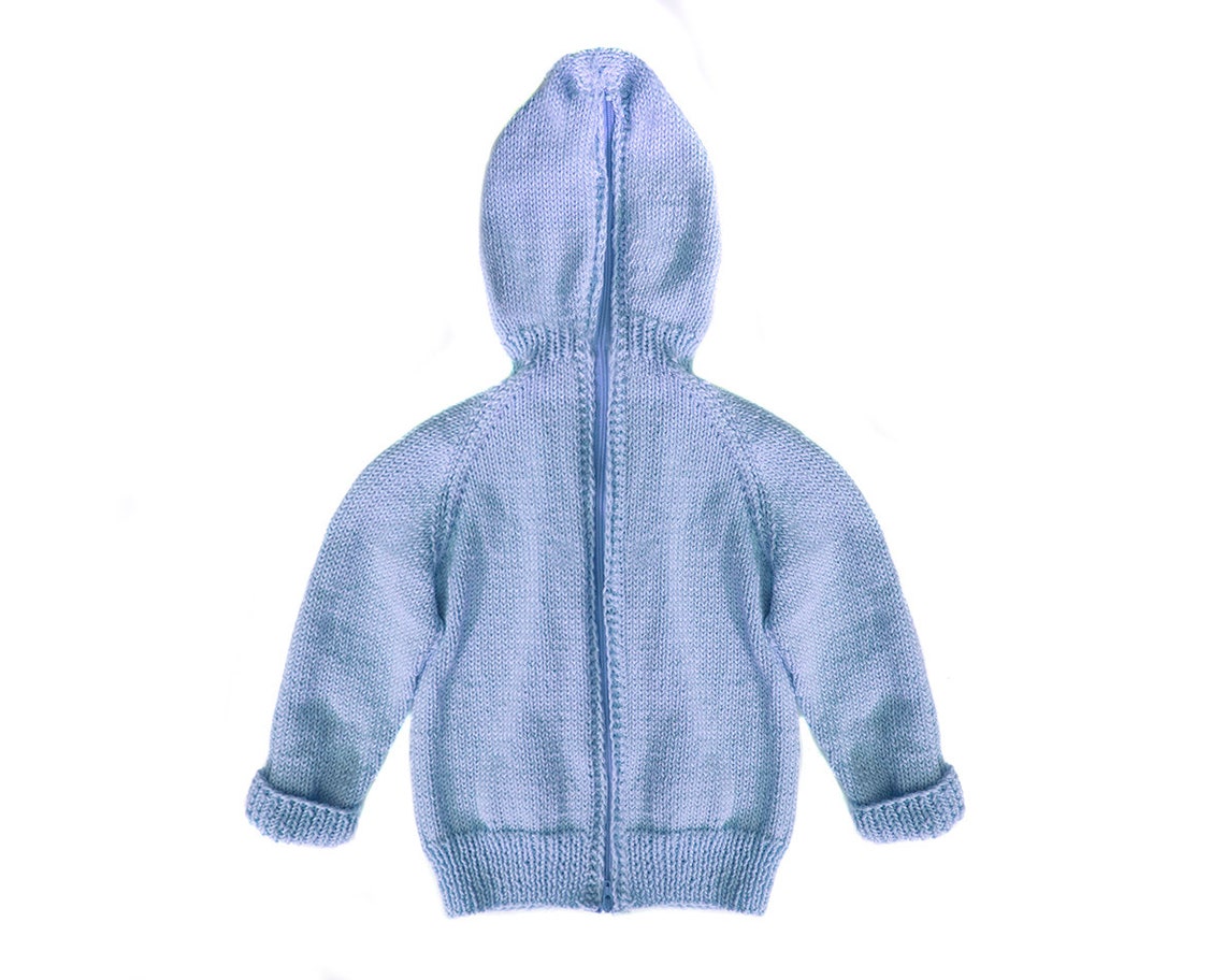 KNITTING PATTERN PDF Baby Hooded Back-zip Hearts Sweater | Etsy