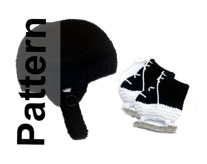 Knitting Baby HOCKEY Helmet Skates PATTERN PDF Knitted Baby Crib Shoes ...