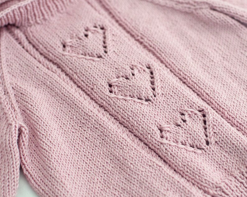 KNITTING PATTERN PDF Baby Hooded Back-zip Hearts Sweater | Etsy