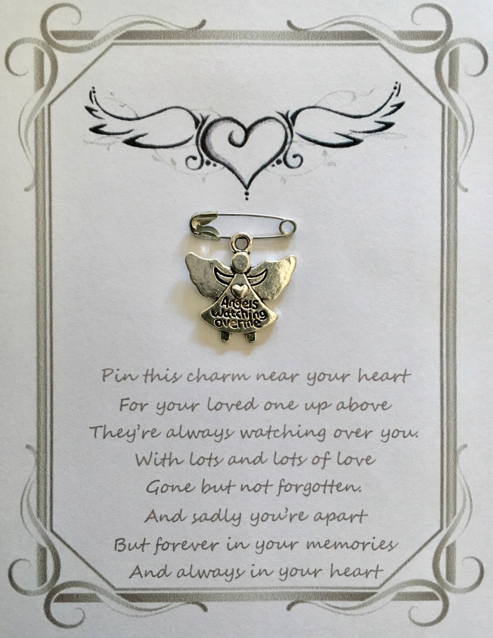 Loving Memory Memorial Heart Charm Sympathy Funeral - Etsy