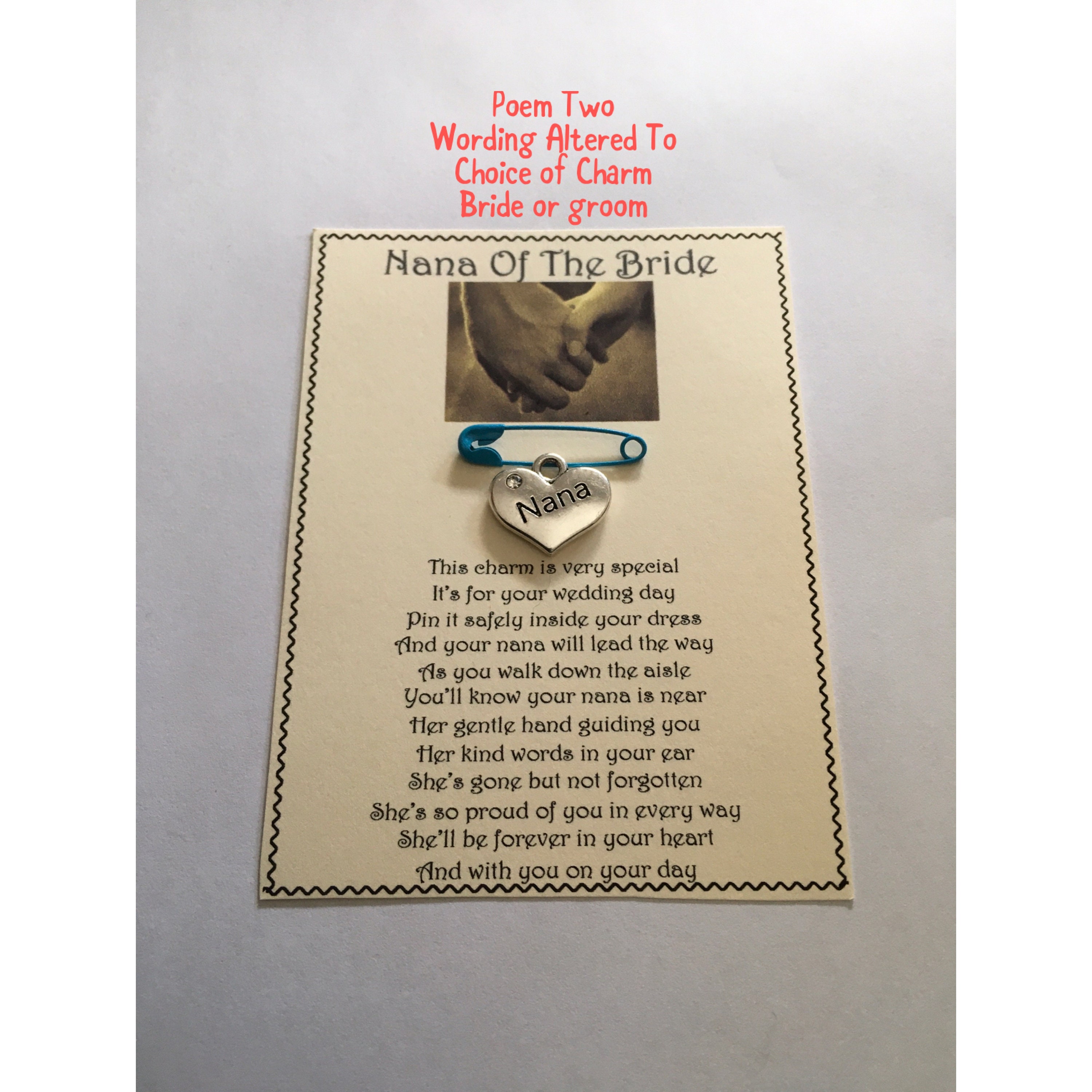 Wedding Day Loving Memory, Memorial, Nan of the Bride, Groom, Nana ...