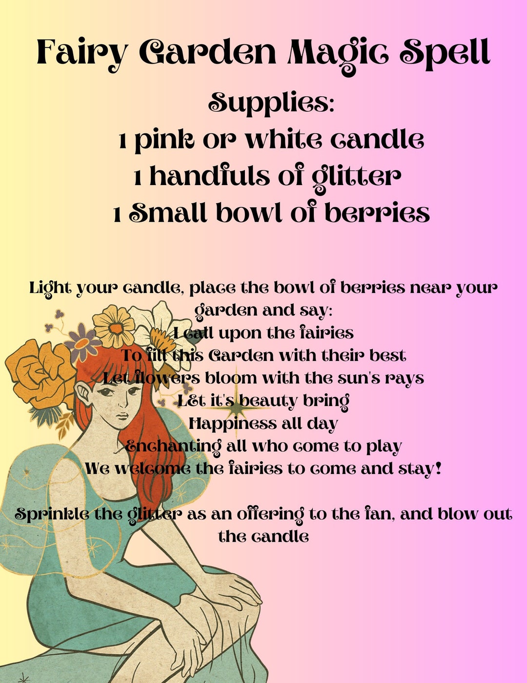 Fairy Magic Garden Spell - Etsy
