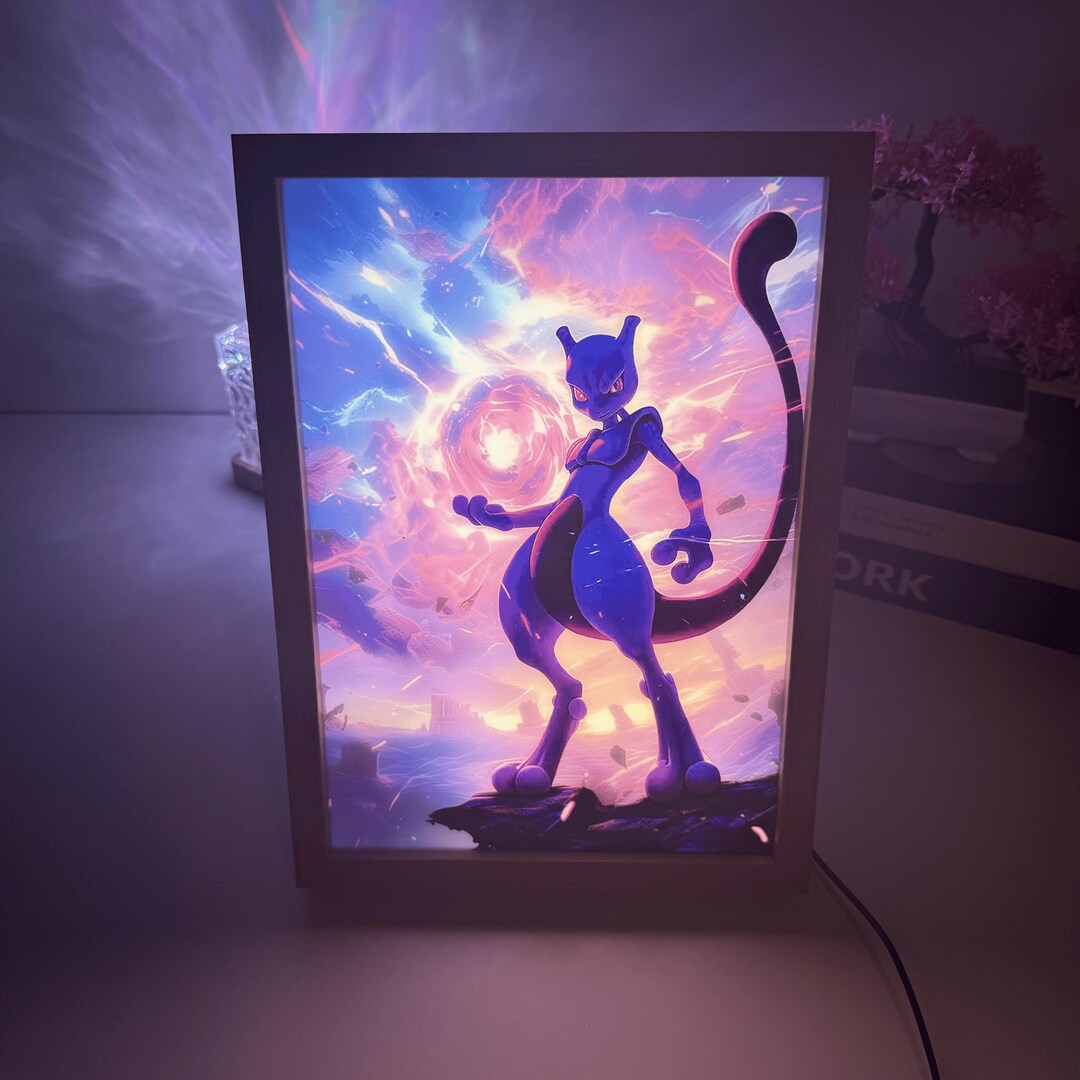 Light Frame Mewtwo Pokemon / Anime Poster - Etsy UK