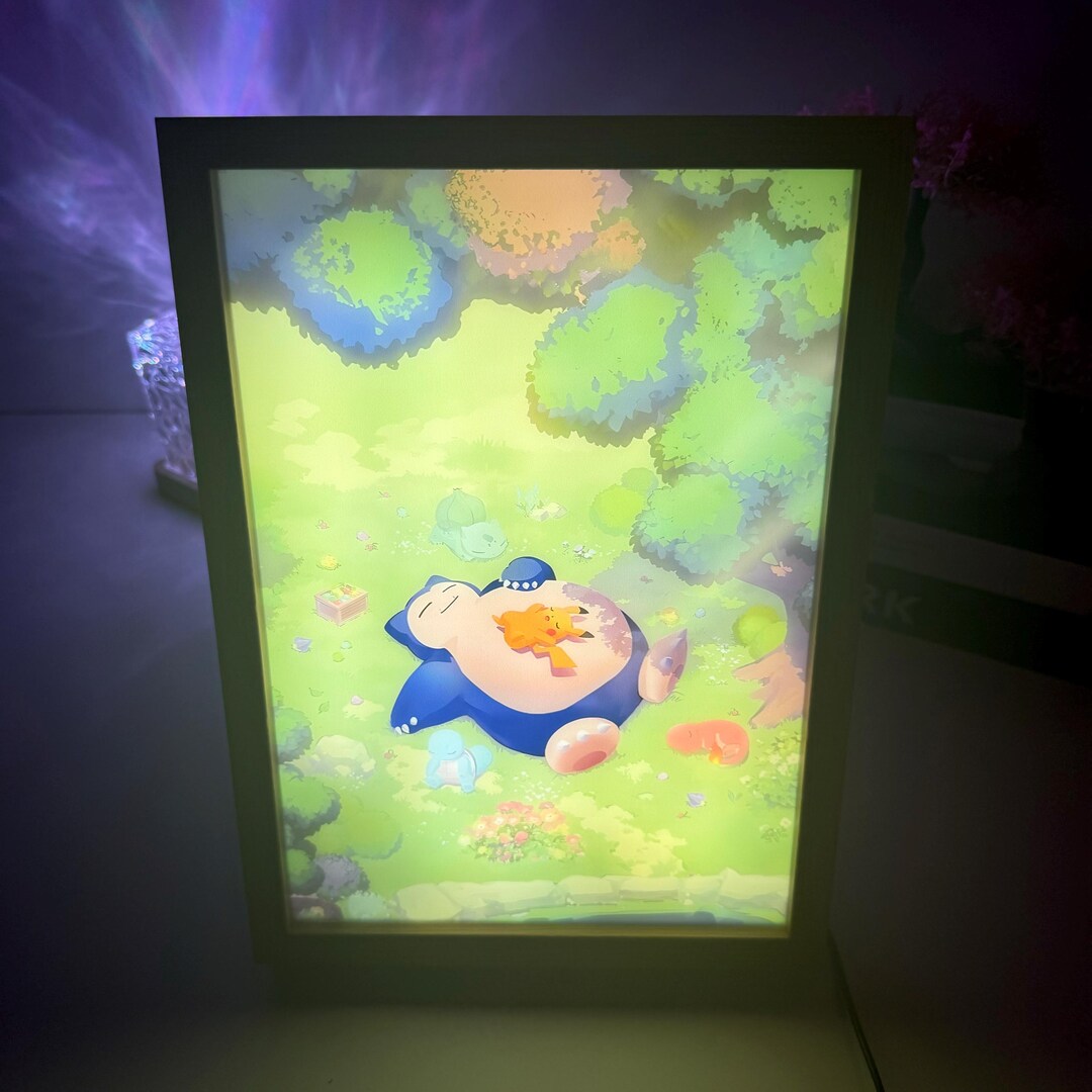 Light Frame Snorlax Sleeping Pokemon / Anime Poster - Etsy