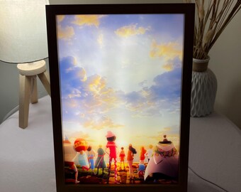 One Piece Luffy LED Frame, Light-up Painting, Wall Art Light, Wooden ...