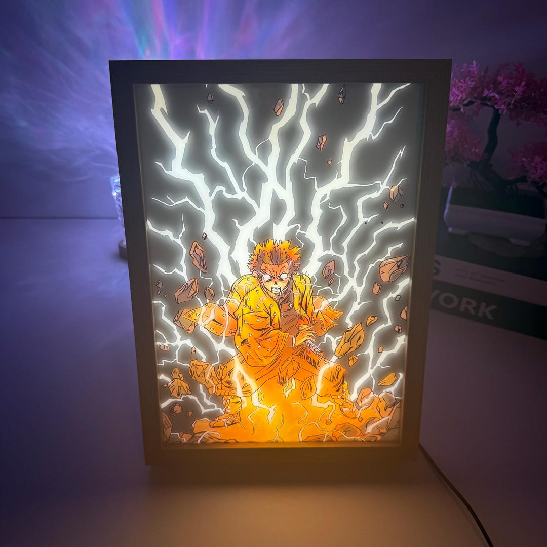 Light Frame Zenitsu Lightning God - Demon Slayer / Anime Poster - Etsy