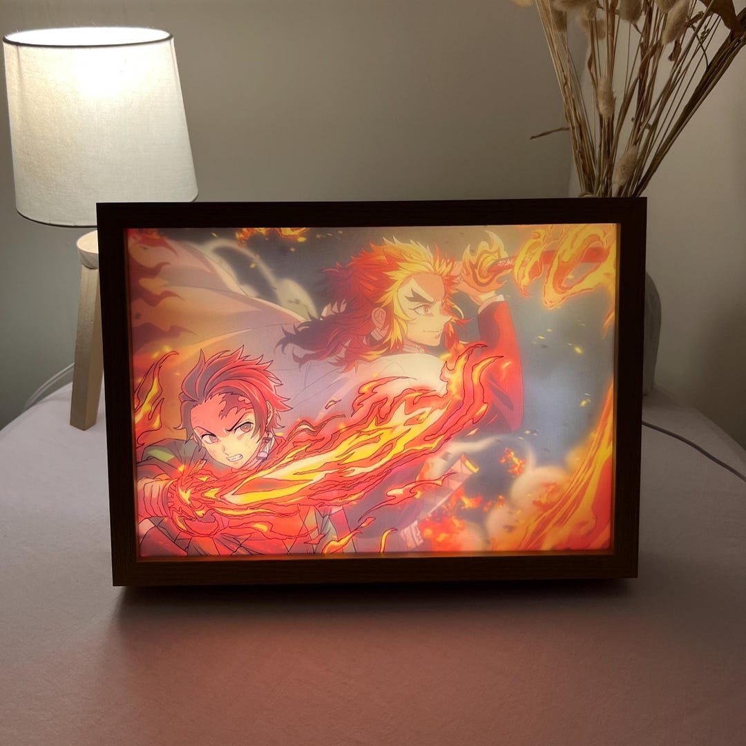 Light Frame Tanjiro Fire - Demon Slayer / Anime Poster - Etsy Canada