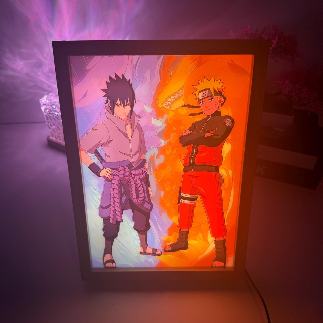 Light Frame Naruto & Sasuke Naruto / Anime Poster - Etsy UK