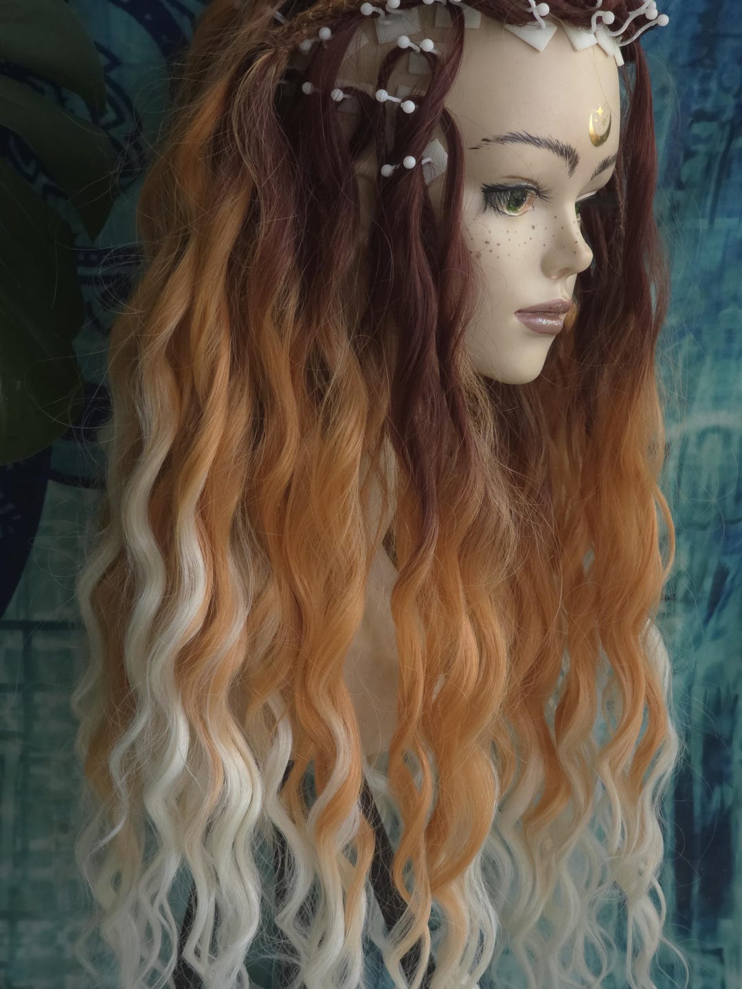 Phoenix Glow Boho Dreads – Fiery Braid-in Curls, Brown to Copper and ...