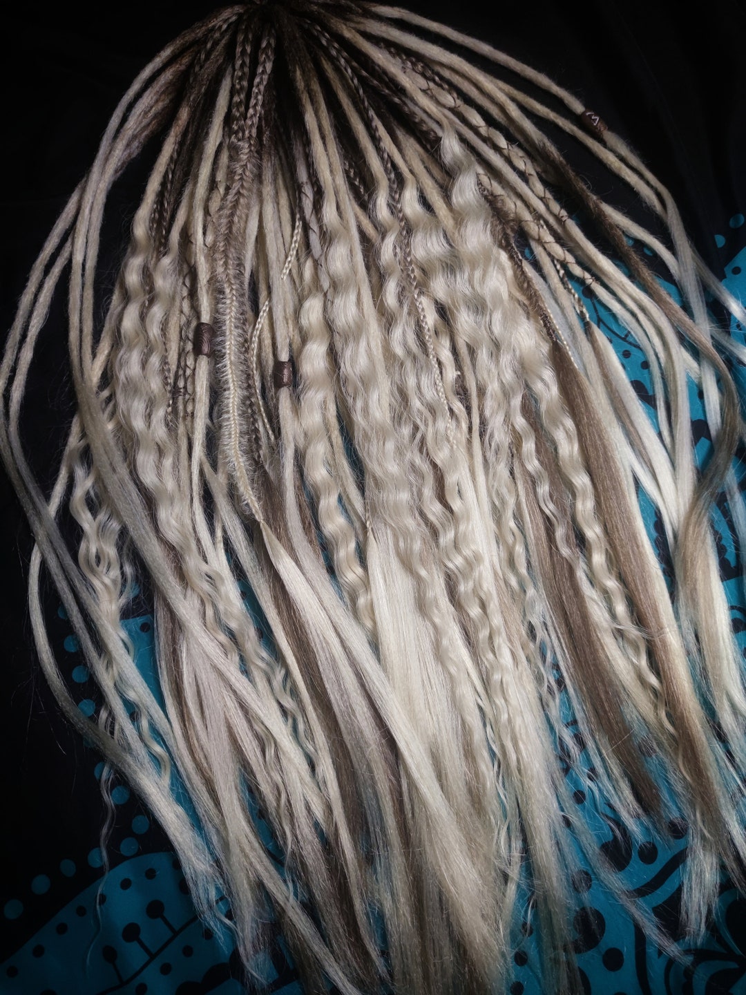 Boho Desert Sands Dreadlocks: Beige Braids & Curls DE/SE Set - Etsy
