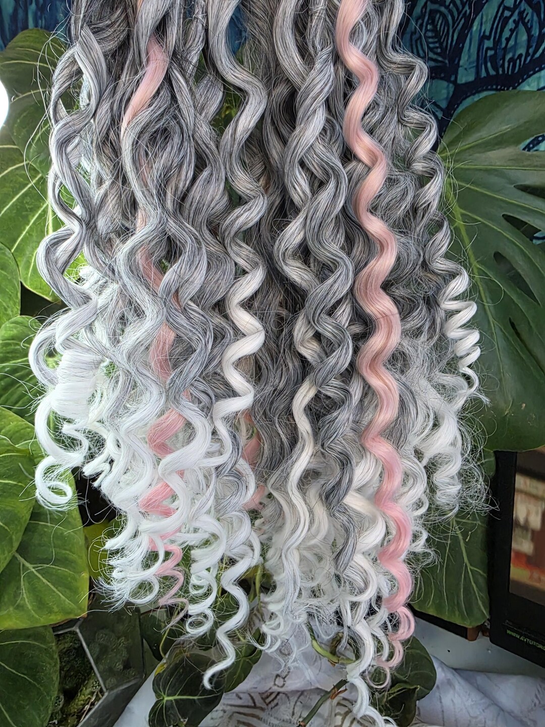 Moonmilk Curls: Grey Ombre Boho Braid-in Hair Extensions DE/SE - Etsy