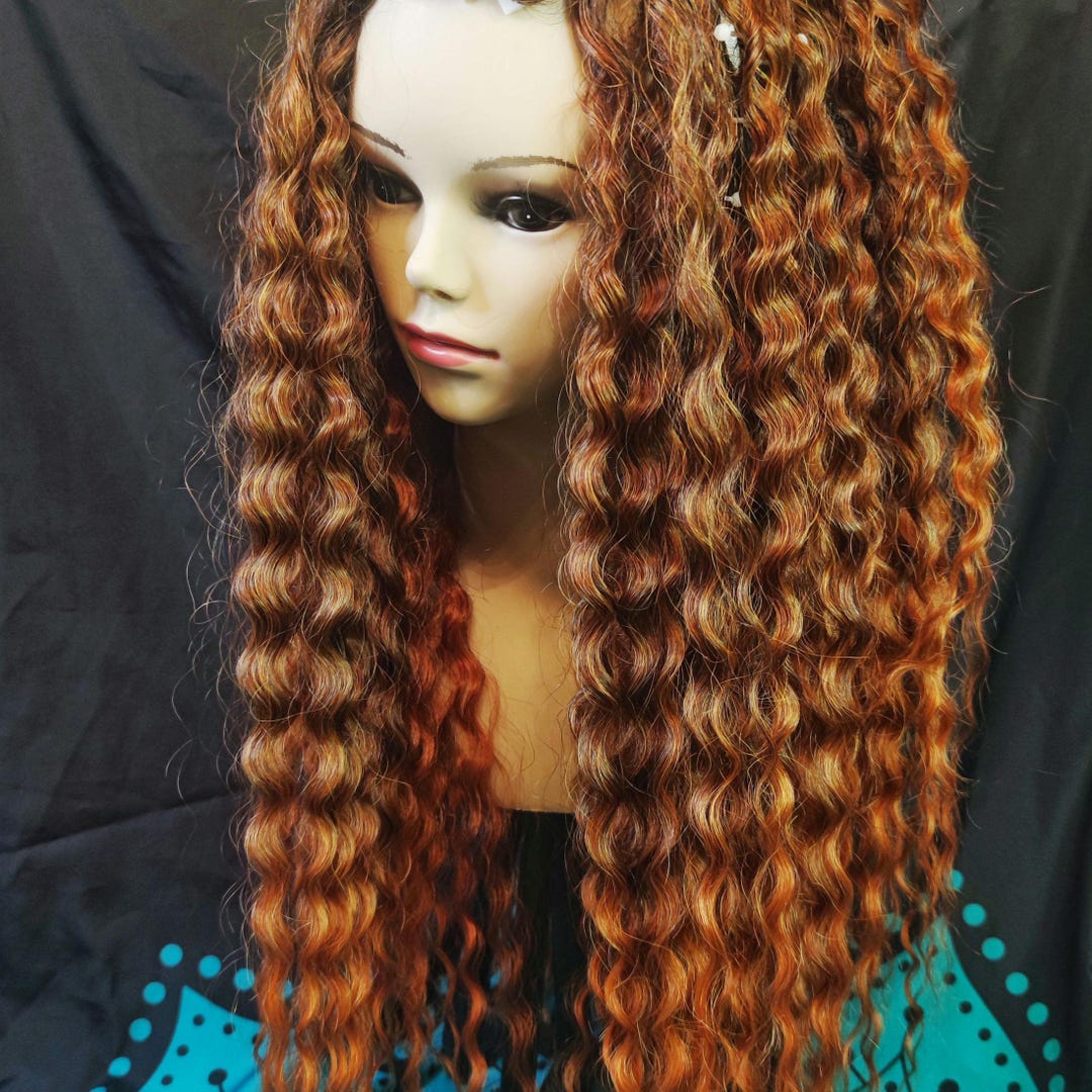 Burnt Sugar Boho Curls: Voluminous Synthetic Hair Extensions - Etsy