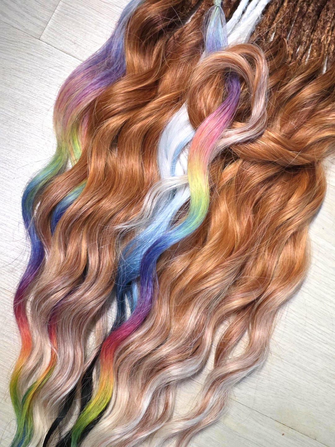Cooper Ombre With Rainbow Accents Synthetic Dreadlock Extensions: Boho ...