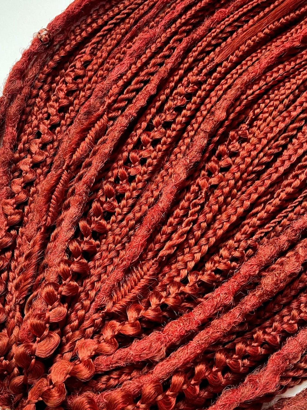 Terracotta Dark Red DE/SE Dreads and Braids Full or Partial Braid in ...