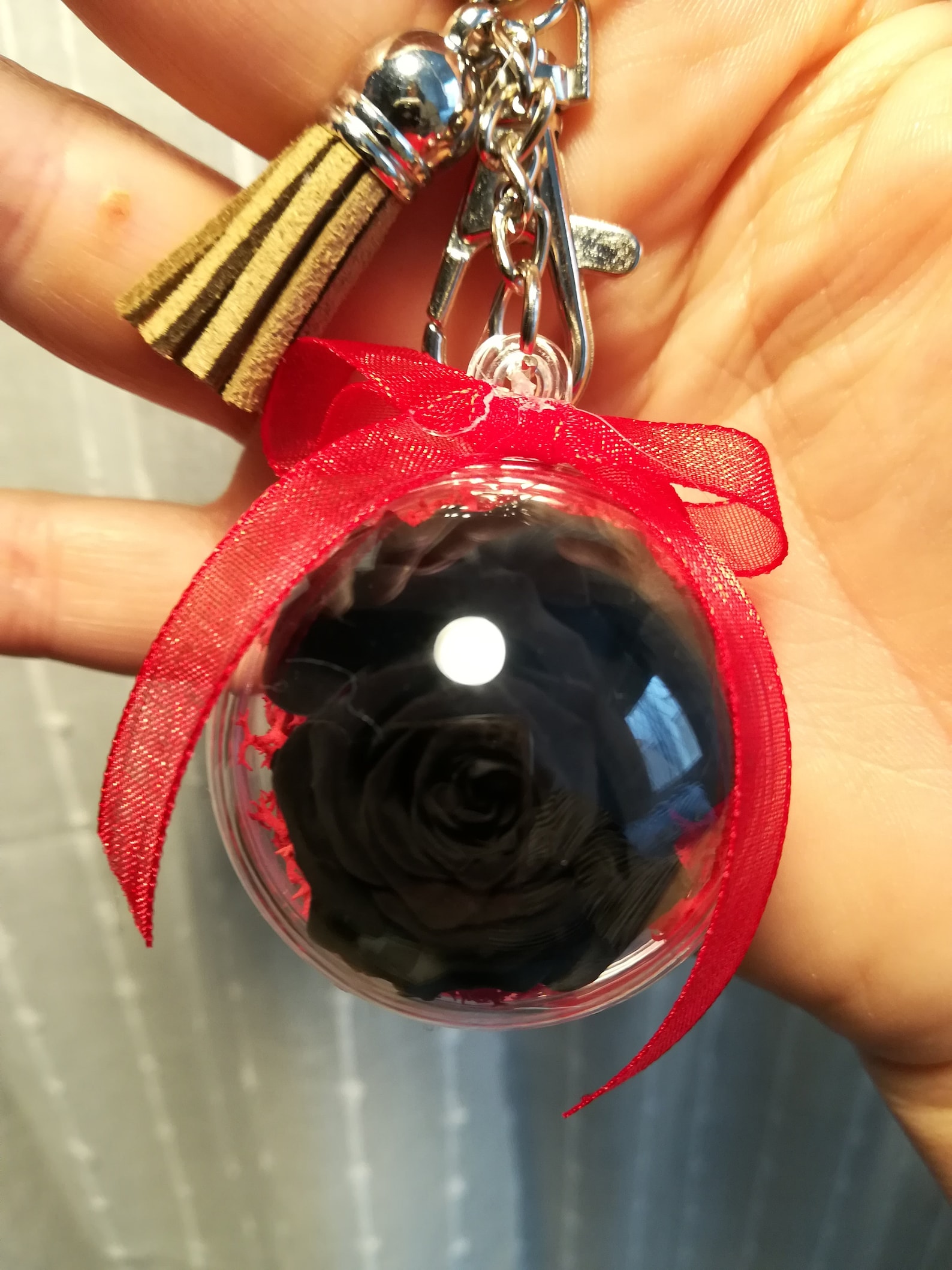 Llaveros con rosa eterna,eternal pink keychain,ewiger rosa ...