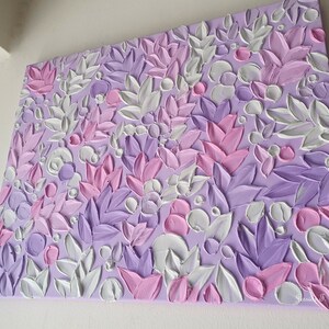 Original Painting Purple Breeze Textured Canvas Wall Art 3D - Etsy