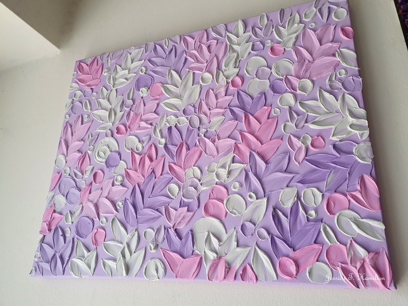 Original Painting Purple Breeze Textured Canvas Wall Art 3D - Etsy