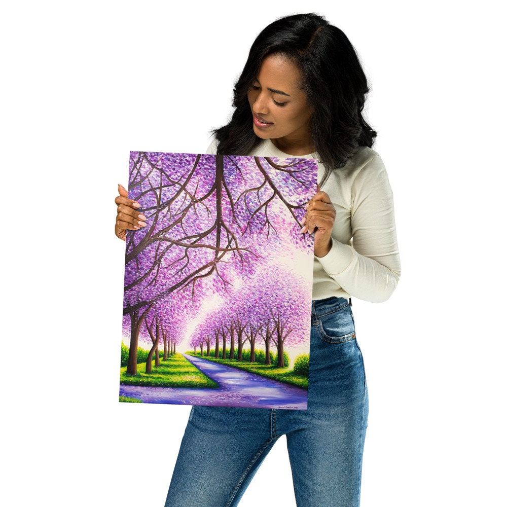 Jacaranda Road Art Print: Purple Tree Landscape Poster - Etsy
